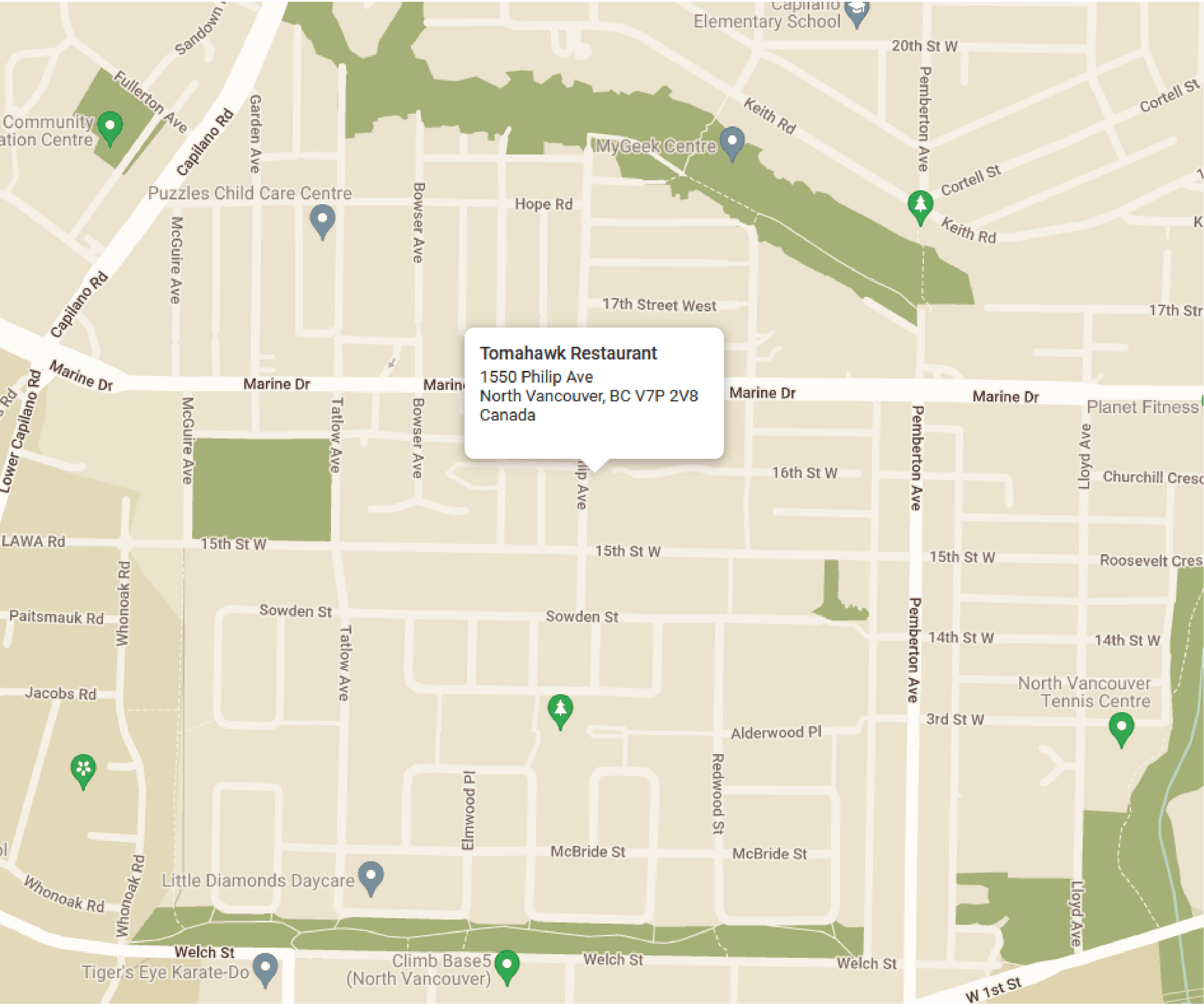 Tomahawk Restaurant Contact | North Vancouver, BC | Comfort Food